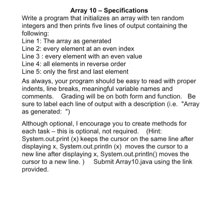 Solved Write A Program That Initializes An Array With Ten