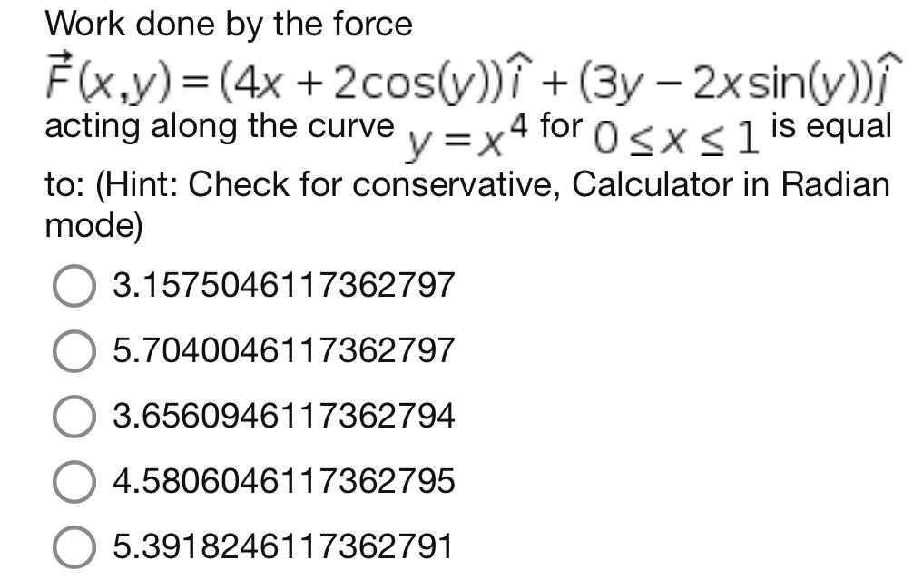 Solved Work done by the force | Chegg.com