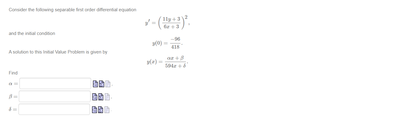 Solved Consider The Following Separable First Order