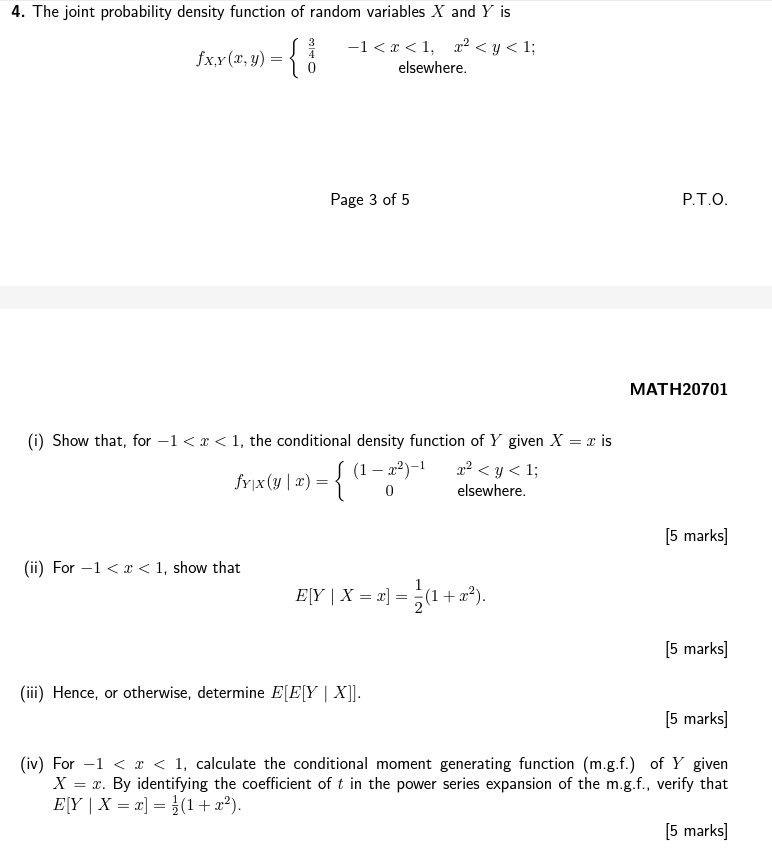 Solved 4. The joint probability density function of random | Chegg.com
