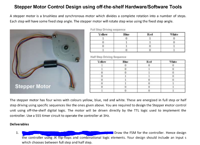 Stepper Motor Control Design using off-the-shelf | Chegg.com
