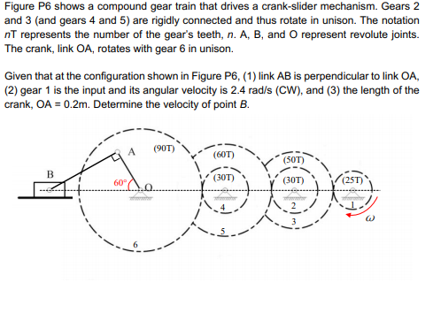 Solved Figure P6 shows a compound gear train that drives a | Chegg.com