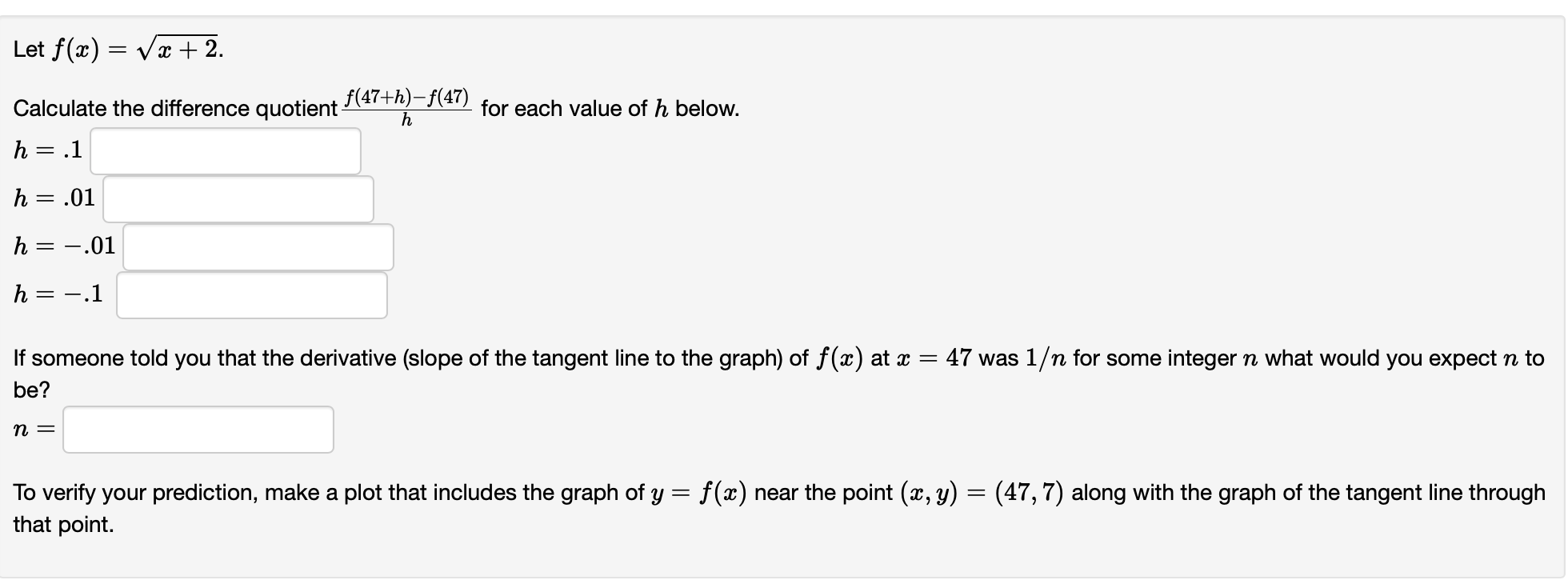 Solved Let f(x)=x+2. Calculate the difference quotient | Chegg.com