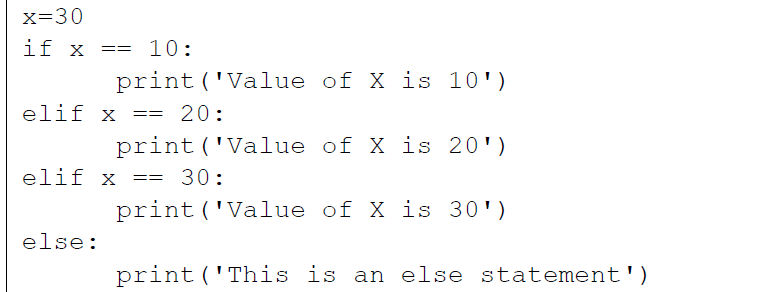 Solved x=30 ifx10: print('Value of X is 10') print('Value of | Chegg.com