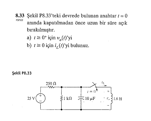 Solved PSPICE8.33 ﻿The switch in the circuit in Figure P8.33 | Chegg.com