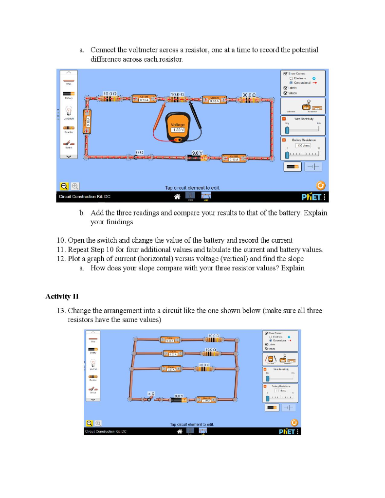 Experiment #5 Pre-Lab 1. Open PhET simulations and | Chegg.com