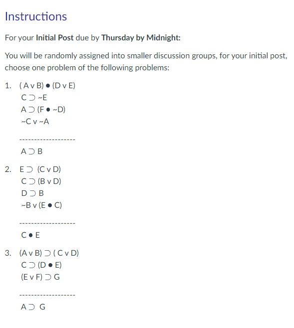 Solved Instructions For your Initial Post due by Thursday by | Chegg.com