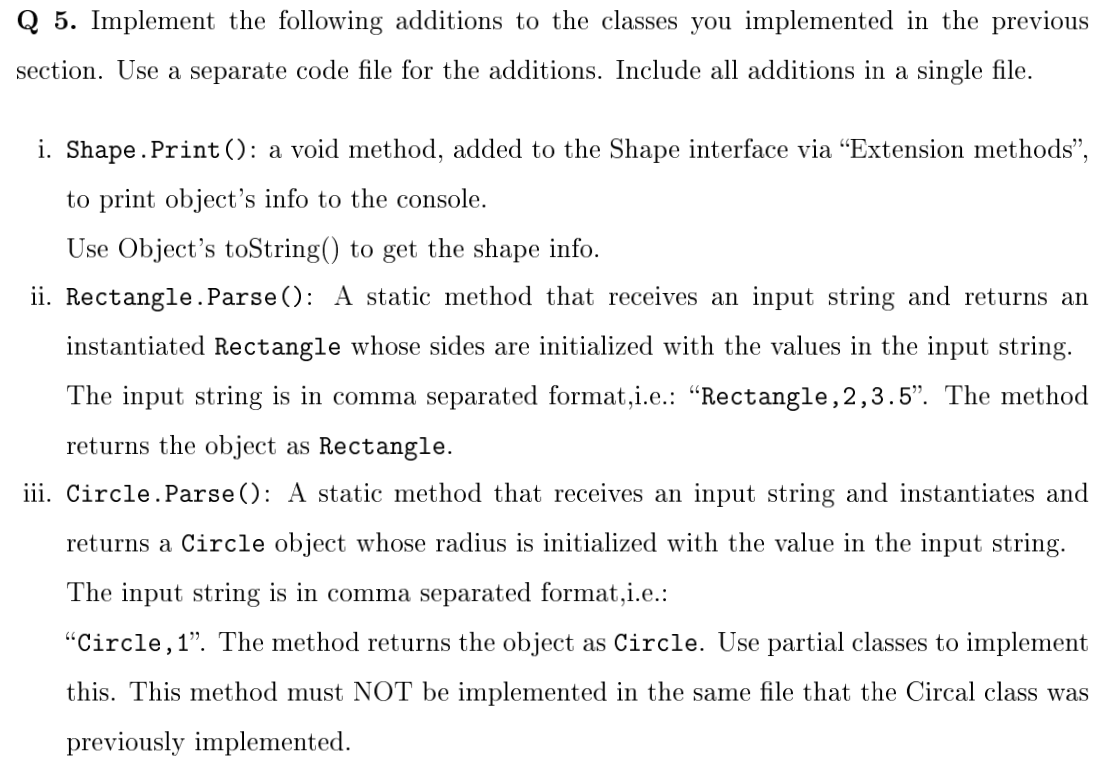 Solved using System; // define an interface Shape public | Chegg.com