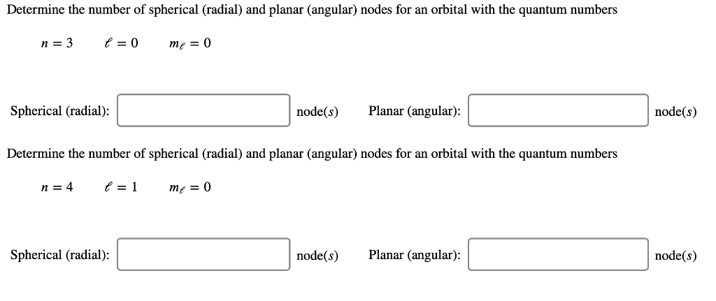 Solved Determine the number of spherical (radial) and planar | Chegg.com