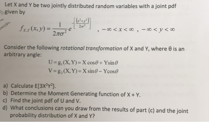 Solved Let X and Y be two jointly distributed random | Chegg.com