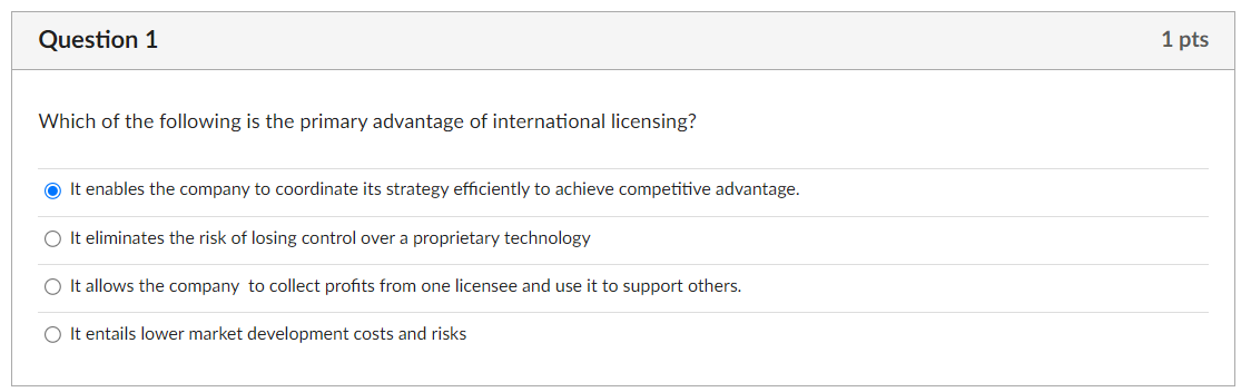 Solved Which of the following is the primary advantage of | Chegg.com