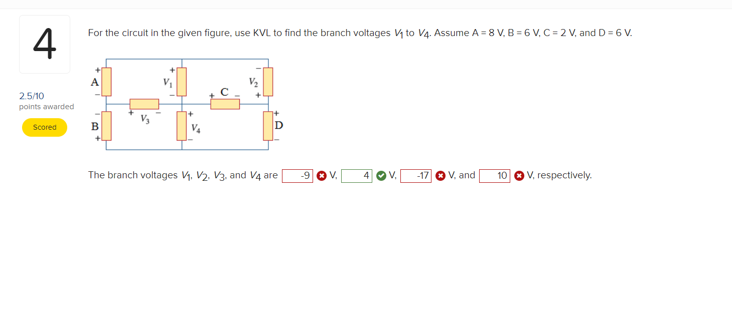 Solved For the circuit in the given figure, use KVL to find | Chegg.com