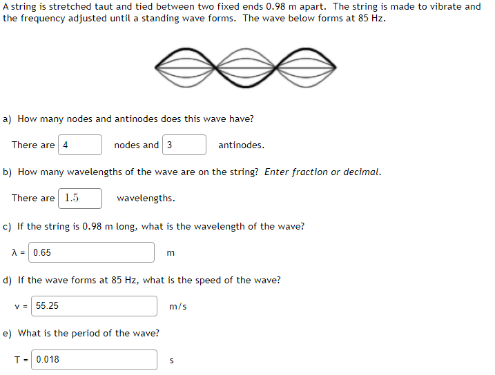 Solved A string is stretched taut and tied between two fixed | Chegg.com