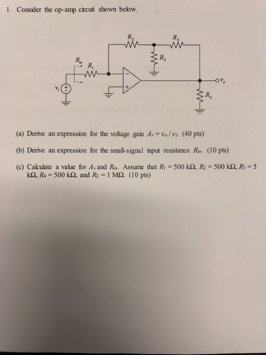 Solved I. Consider the op-amp circuit shown below. R, (a) | Chegg.com