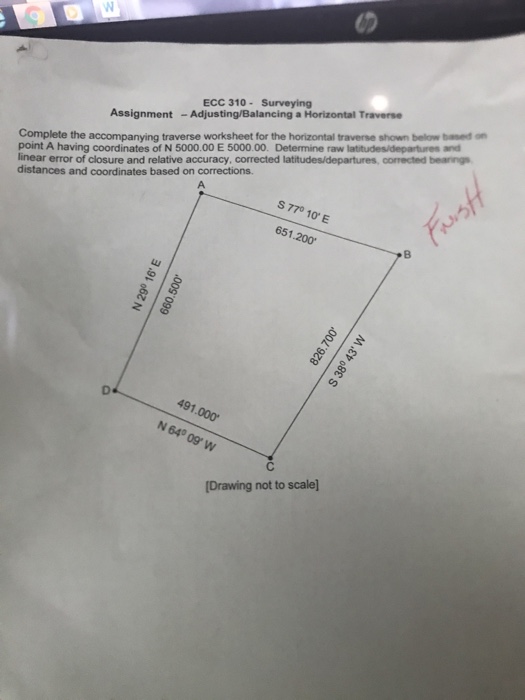 Solved Fill out the Traverse sheet and explain how you got | Chegg.com