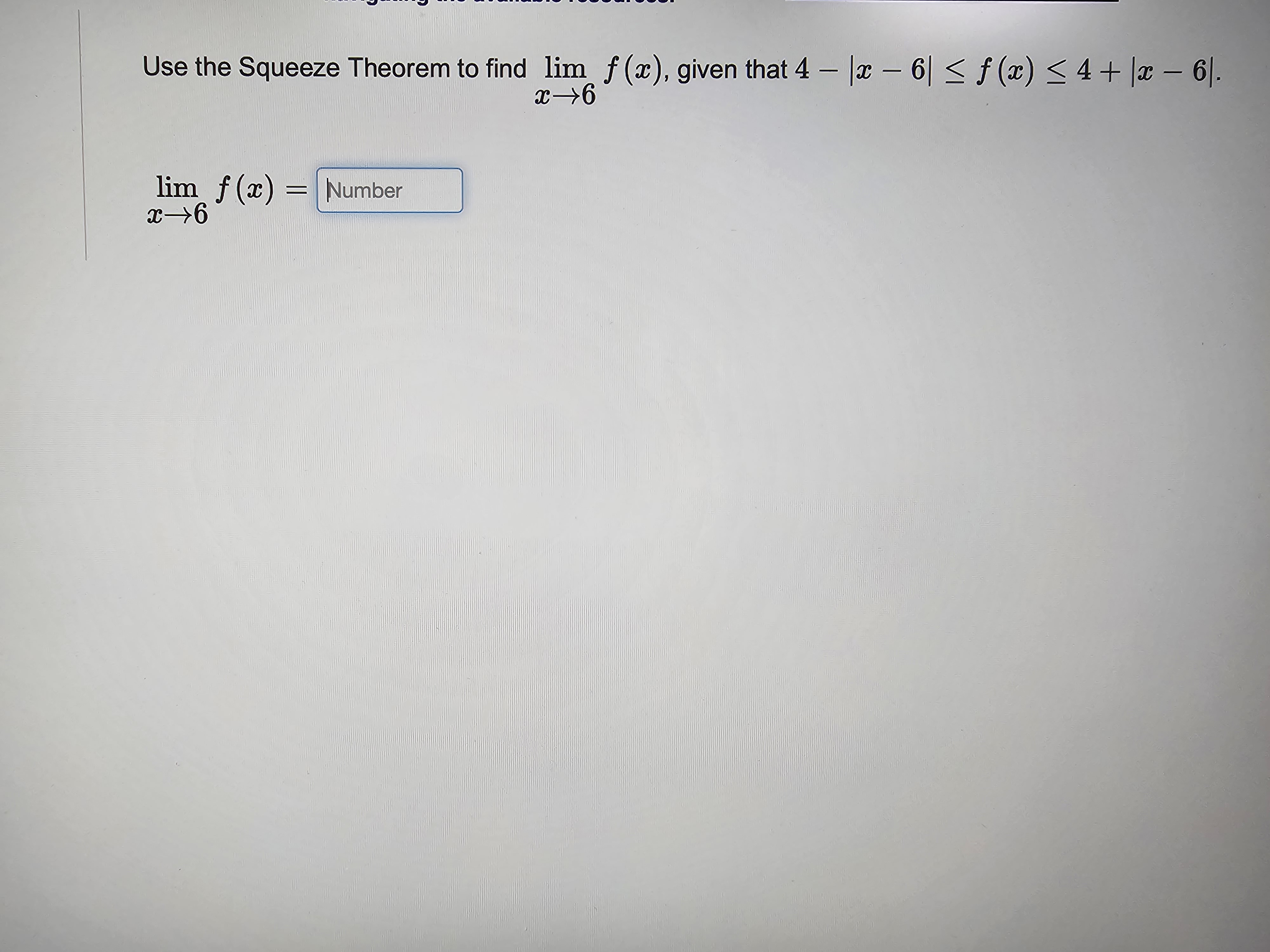 Solved Use the Squeeze Theorem to find limx→6f(x), given | Chegg.com