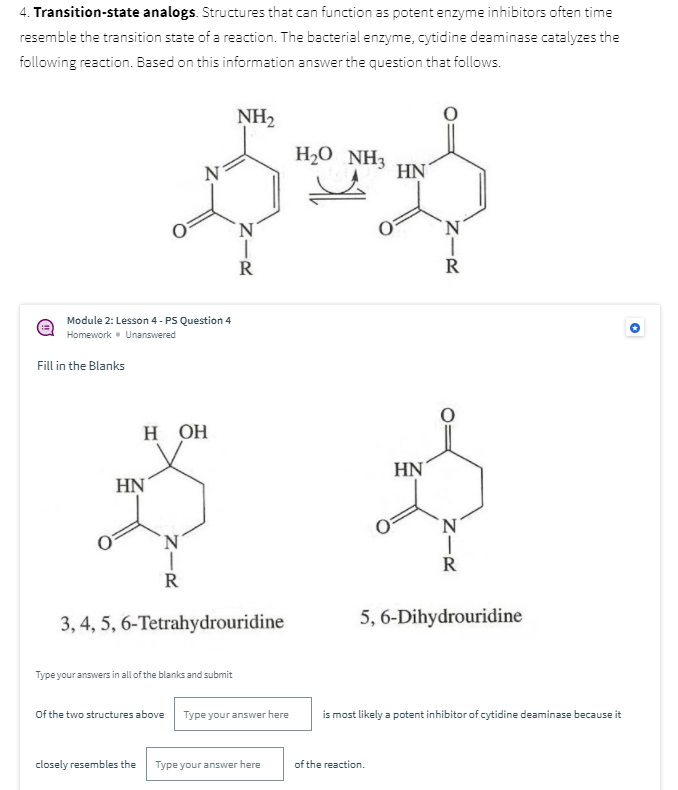 Solved 4. Transition-state analogs. Structures that can | Chegg.com