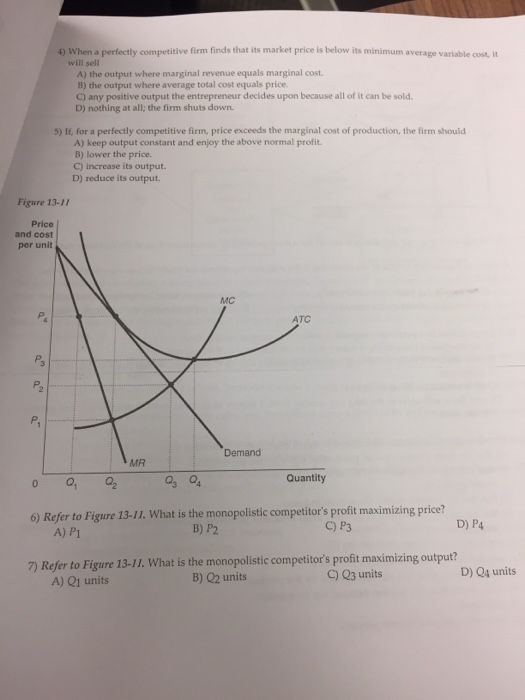 Solved When a perfectly competitive firm finds that its | Chegg.com