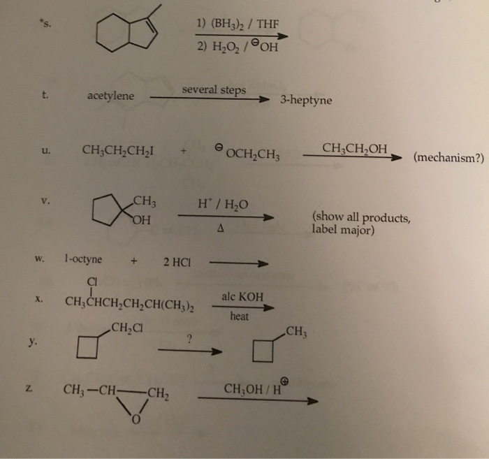 Solved 1) (BH3)2 / THE 2) H20, /9OH S. several steps | Chegg.com