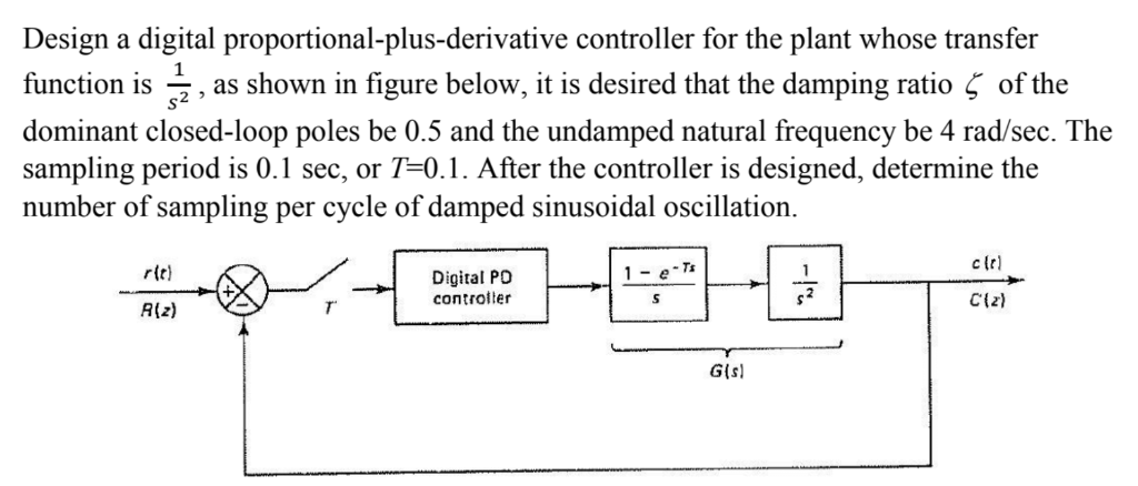 Solved Design a digital proportional-plus-derivative | Chegg.com