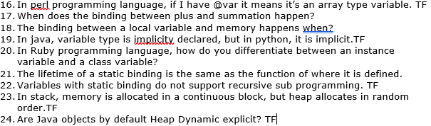 Solved 16. In perl programming language, if I have @var it | Chegg.com