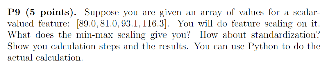 Solved P9 (5 points). Suppose you are given an array of | Chegg.com