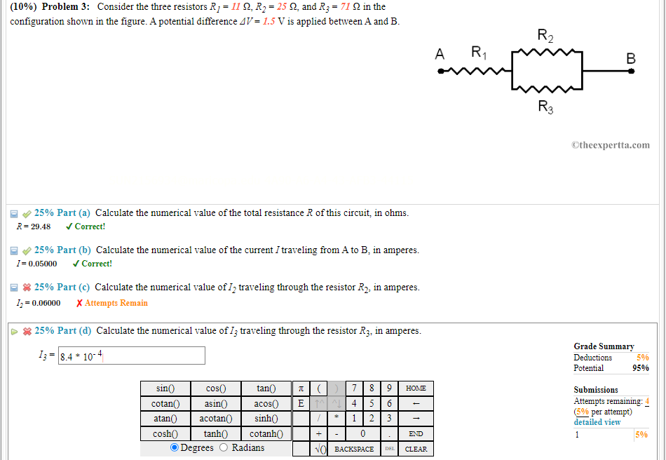 Solved (10\%) Problem 3: Consider the three resistors | Chegg.com