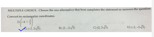 Multiple Choice Choose One Alternative Best Completes Statement Answers ...