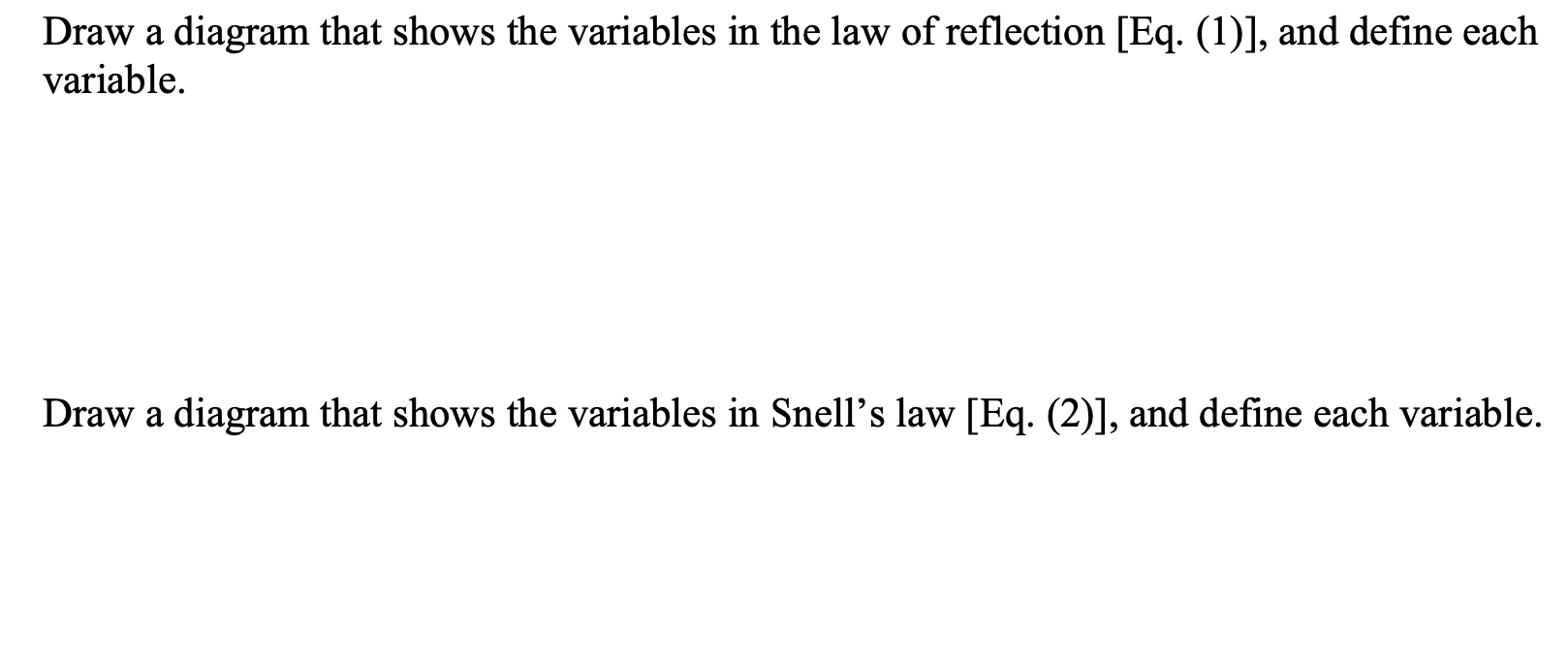 Solved Draw a diagram that shows the variables in the law of | Chegg.com