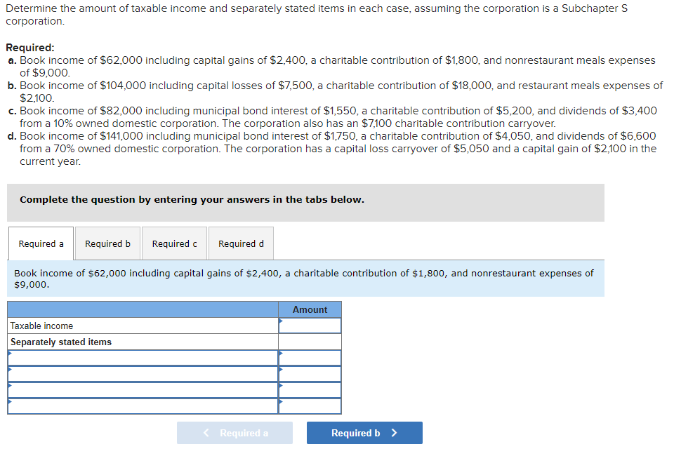 Solved Determine the amount of taxable income and separately | Chegg.com