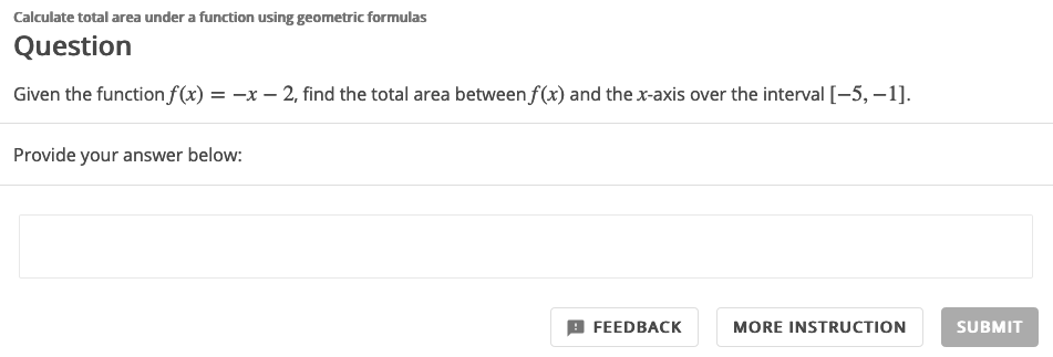 Solved Calculate total area under a function using geometric | Chegg.com