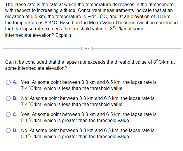Solved The lapse rate is the rate at which the temperature | Chegg.com