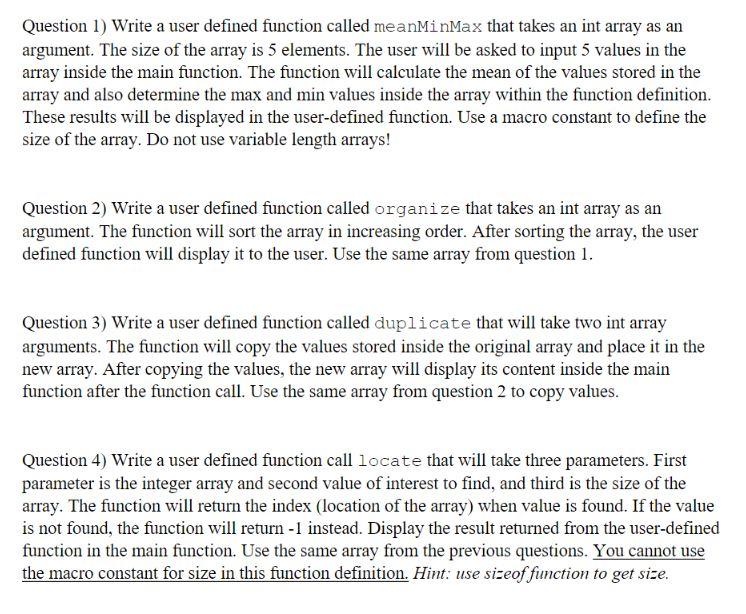 Solved Question 1) Write a user defined function called | Chegg.com