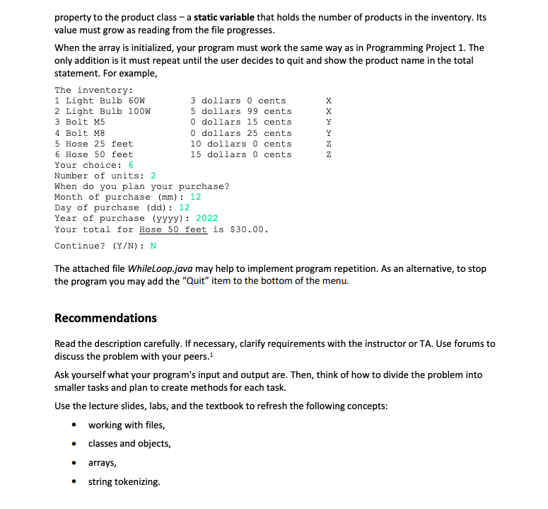 Solved Description This assignment is an improvement of the | Chegg.com