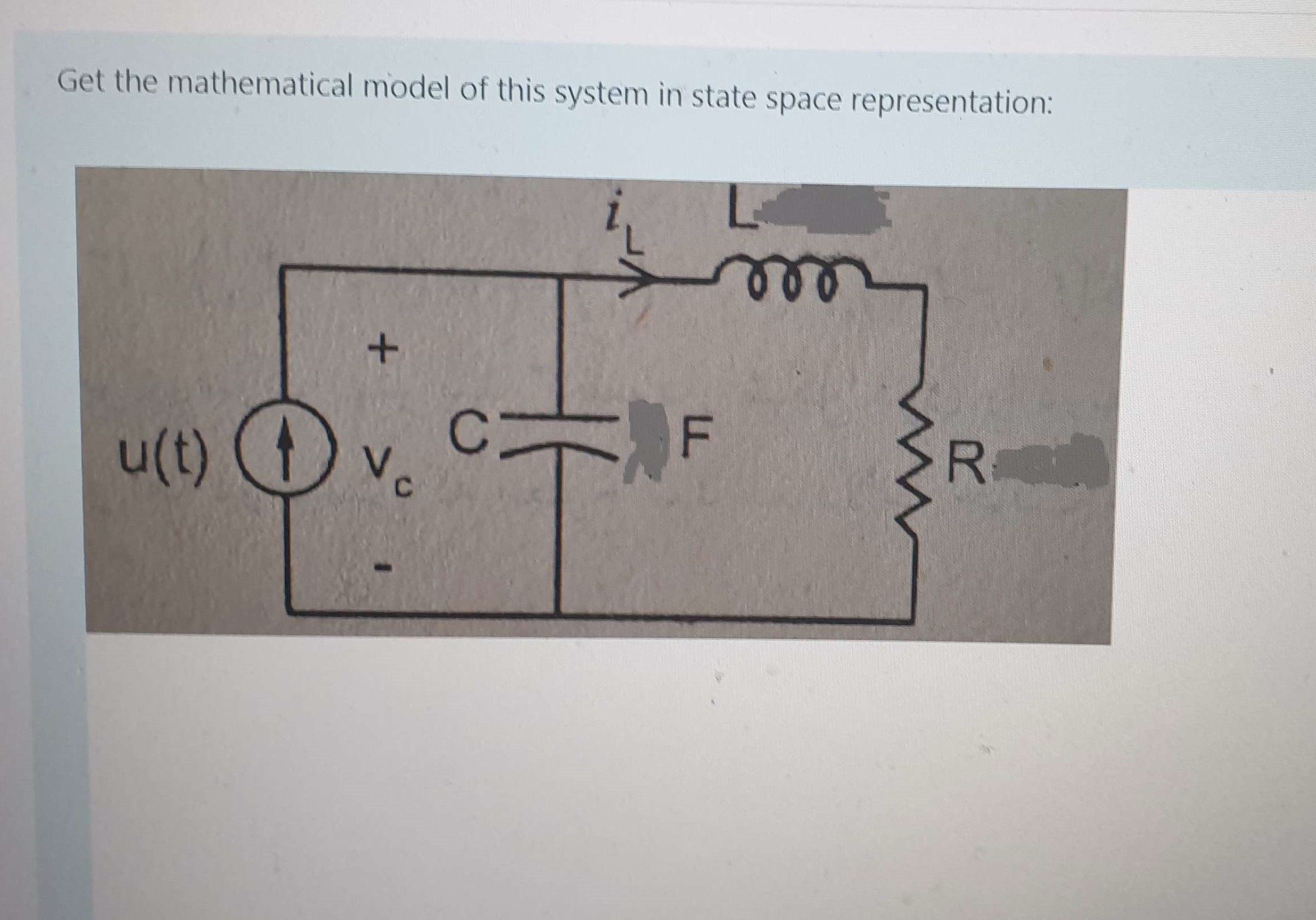 Solved Get the mathematical model of this system in state | Chegg.com