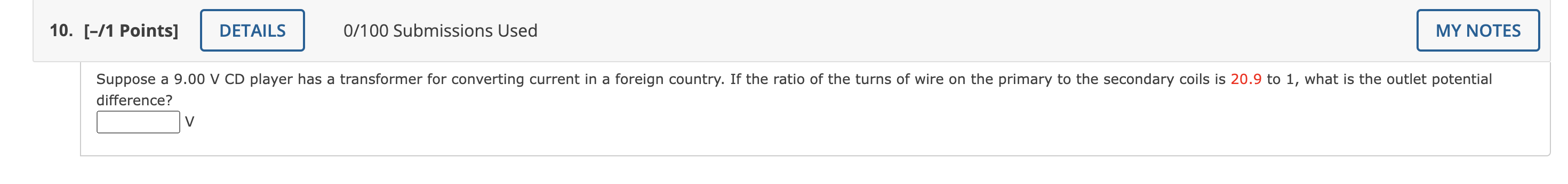 Solved [-/1 Points] 0/100 Submissions Used difference? v | Chegg.com