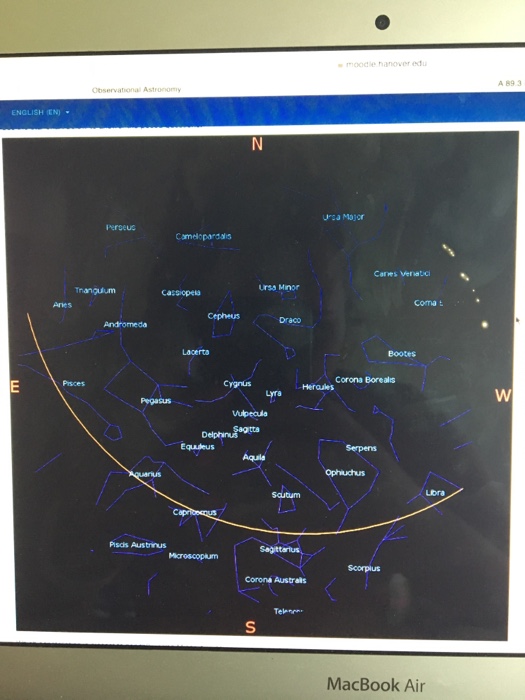 Solved Which constellation is closest to zenith? | Chegg.com