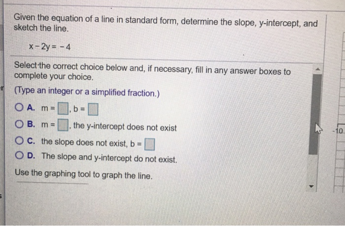 Solved Given the equation of a line in standard form, | Chegg.com