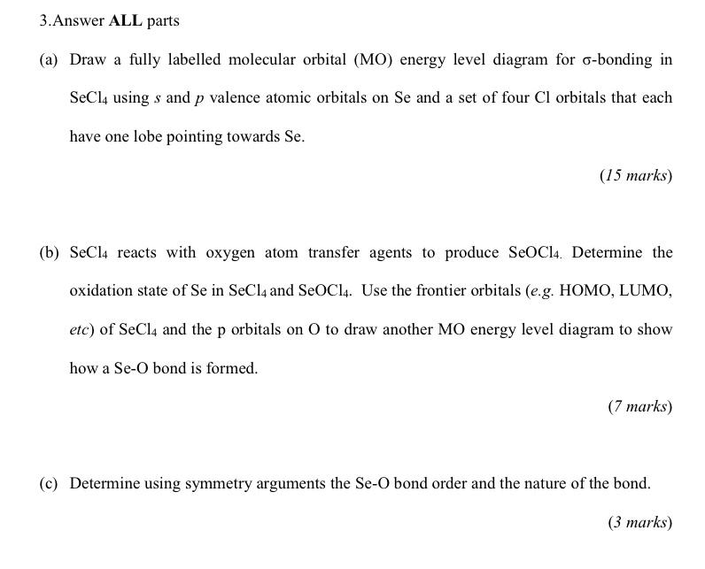 Solved 3.Answer ALL parts (a) Draw a fully labelled | Chegg.com