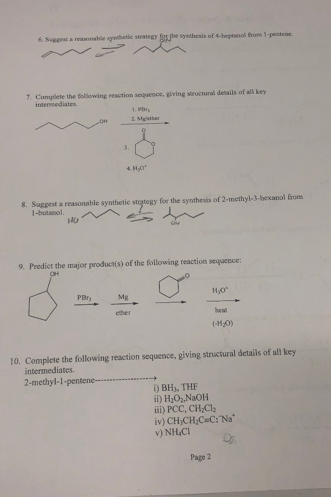 Solved 1 Predict The Product Of The Following Reaction Ho