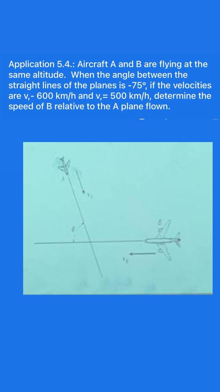 Solved Application 5.4.: Aircraft A and B are flying at the | Chegg.com