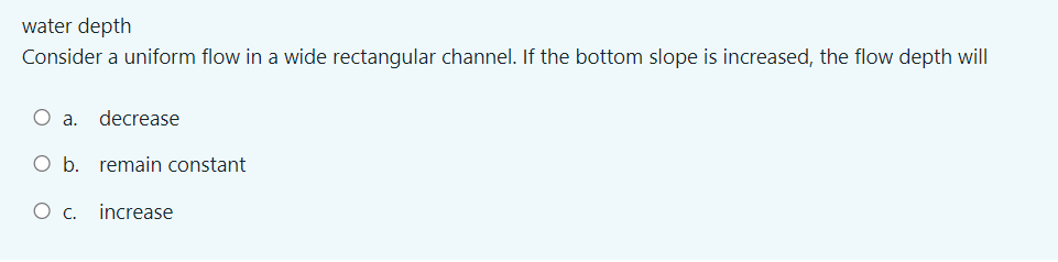 [Solved]: water depth Consider a uniform flow in a wide re