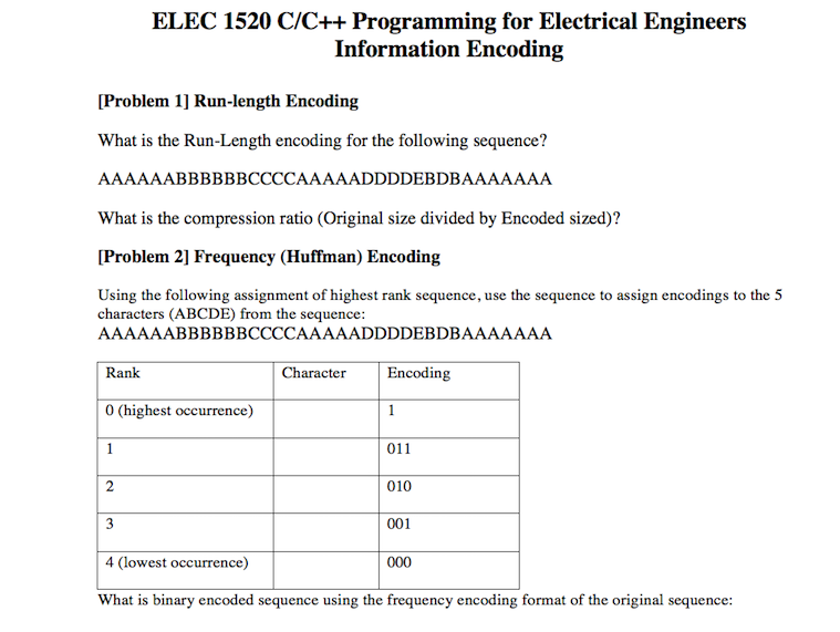 Solved ELEC 1520 C/C++ Programming for Electrical Engineers | Chegg.com