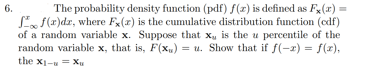Solved The probability density function (pdf) f(x) is | Chegg.com