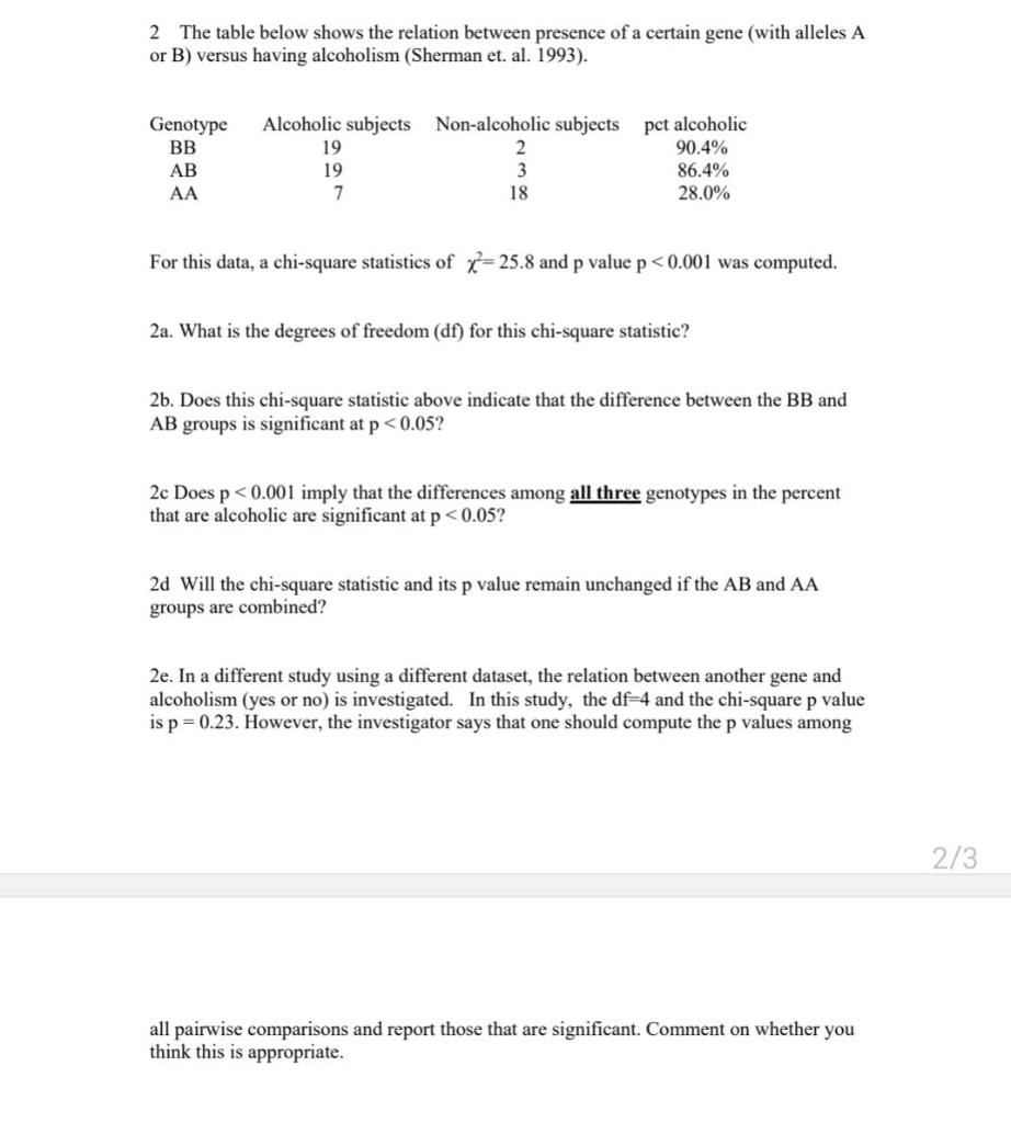 Solved 2 The table below shows the relation between presence | Chegg.com