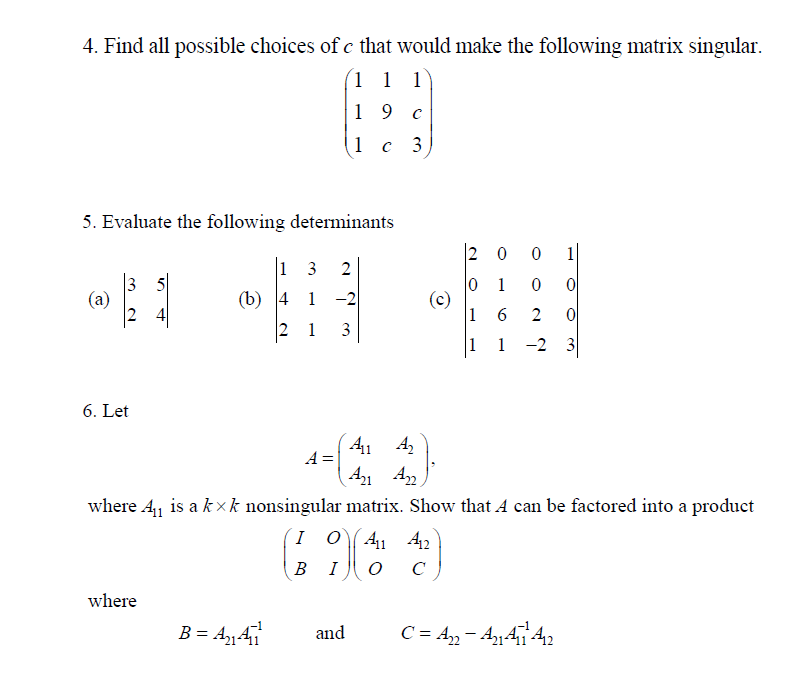 Solved 4. Find all possible choices of c that would make the | Chegg.com