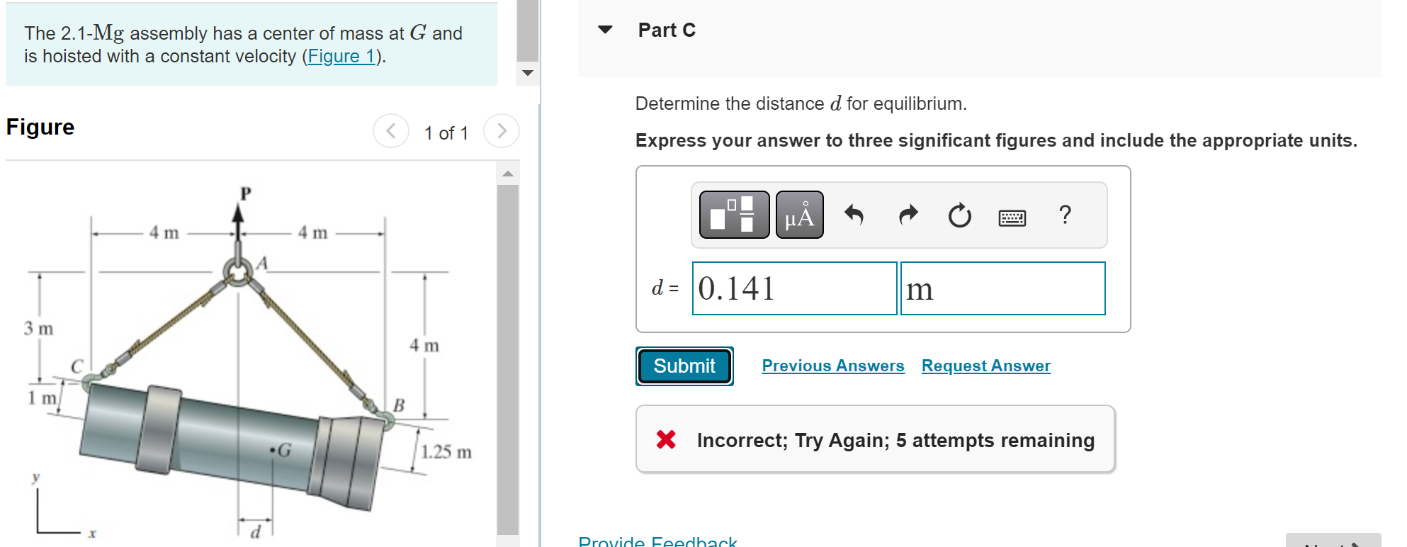 Solved The 2.1-Mg assembly has a center of mass at G and ∇ | Chegg.com