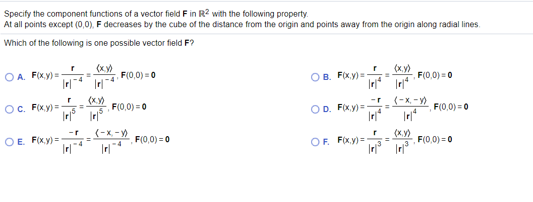 Solved Specify the component functions of a vector field F | Chegg.com
