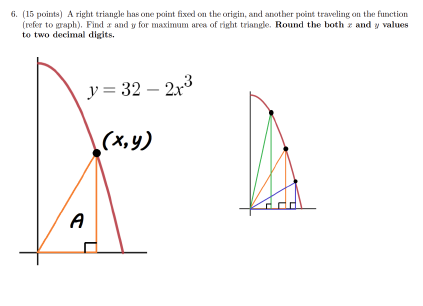 Solved 6. (15 points) A right triangle bas one point fixed | Chegg.com