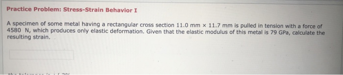 Solved Practice Problem: Stress-Strain Behavior I A specimen | Chegg.com